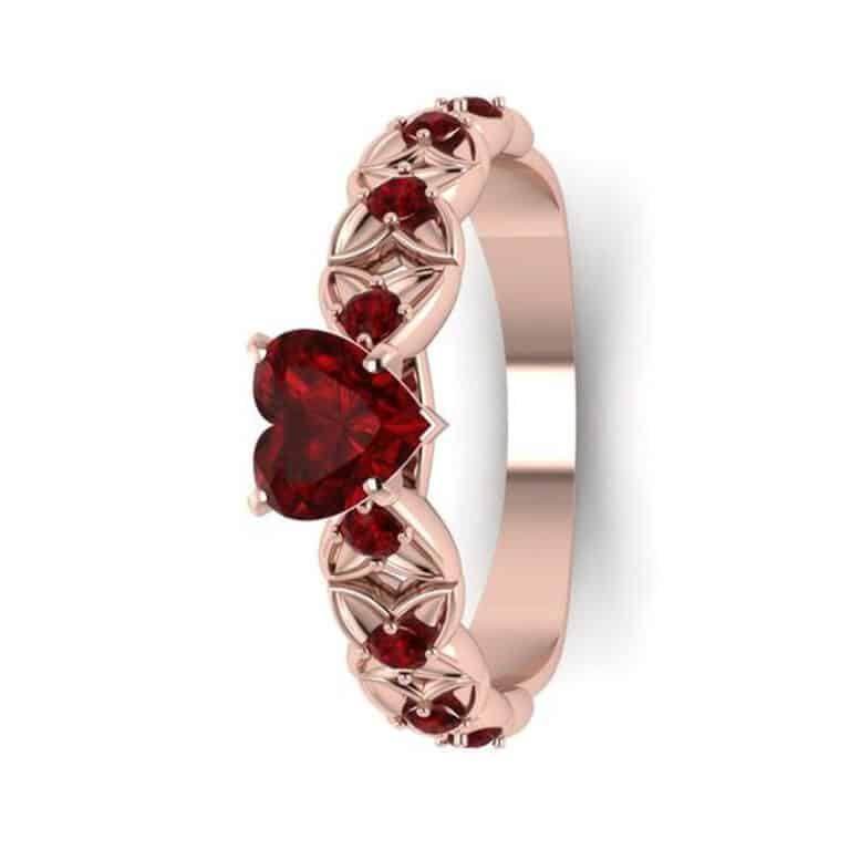 Bague coeur rouge - Bijoux Coeur